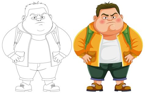 Premium Vector Grumpy Cartoon Character Illustration
