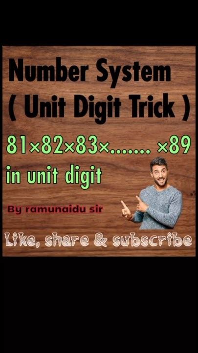 number system unit digit trick 81 × 82 × 83 × × 89 in unit digit youtube