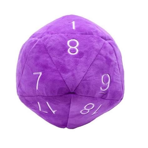 Dice Jumbo D20 Novelty Dice Plush In Purple With White Numbering