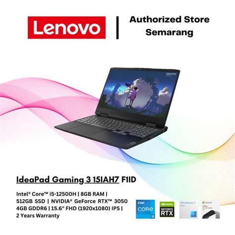 Jual Lenovo Ideapad Gaming 3 15iah7 F1id Onyx Grey I5 12500h 8gb 512gb Nvidia Geforce Rtx
