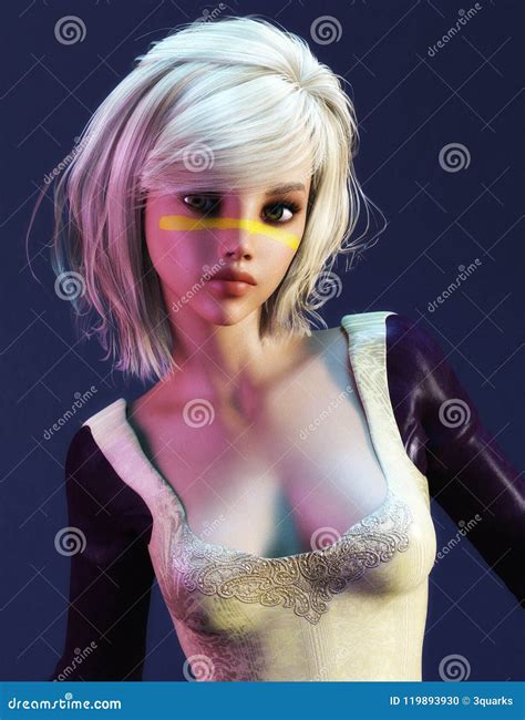 3d Illustration Of A Fantasy Woman Digital Model Stock Illustration