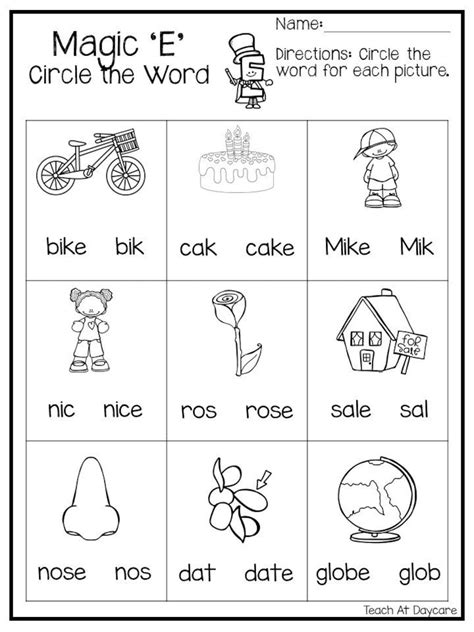 Free Printable Magic E Worksheet Introduce Long Vowels Magic E