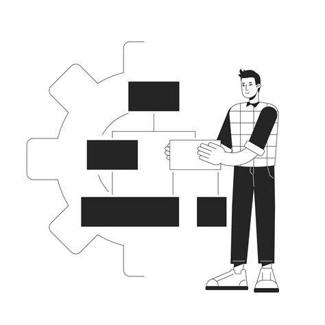 machine learning algorithms black and white concept vector spot