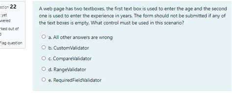 Solved Estion 22 Yet Wered A Web Page Has Two Textboxes The