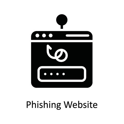 Phishing Website Vector Solid Icon Design Illustration Cyber Security