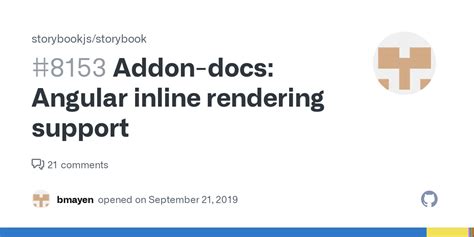 Addon Docs Angular Inline Rendering Support · Issue 8153