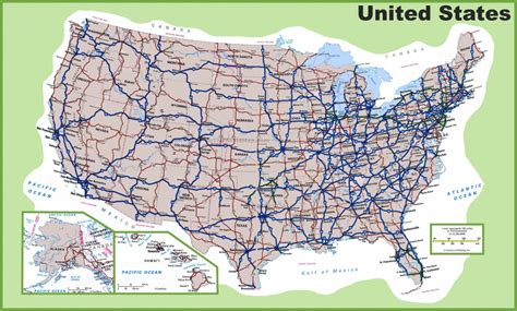 Map Usa Freeways Printable Map Of Usa
