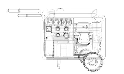 Outline Portable Gasoline Generator Vector Outline Outage Electric
