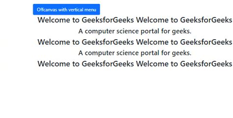 Bootstrap 5 Offcanvas Geeksforgeeks