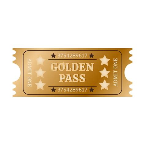 Premium Vector Golden Pass With Golden Stars