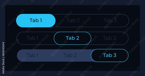 Tab Bar Menu Ui Elements Kit Page Header Isolated Vector Components Flat Navigation Menus And