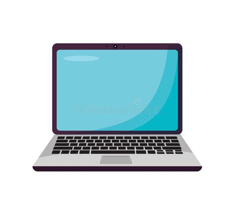 Simple Computer Laptop Isolated Vector Illustration Stock Vector