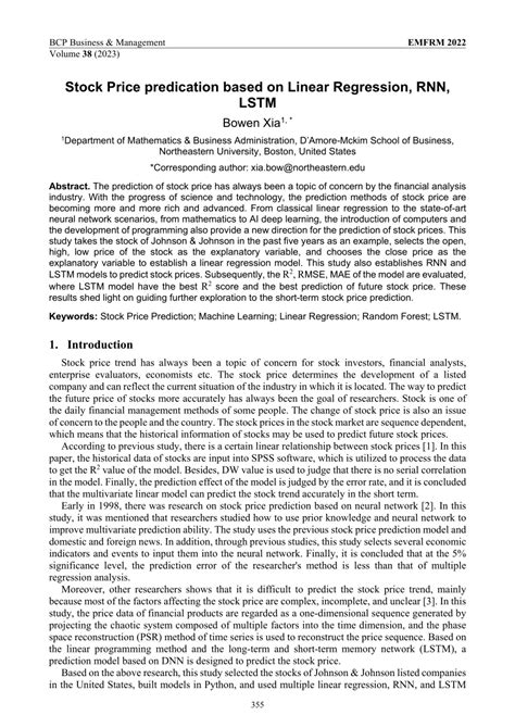 Pdf Stock Price Predication Based On Linear Regression Rnn Lstm