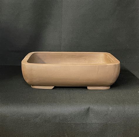 Rectangular Unglazed Bonsai Pot 33 X 25 X 9cm British Bonsai