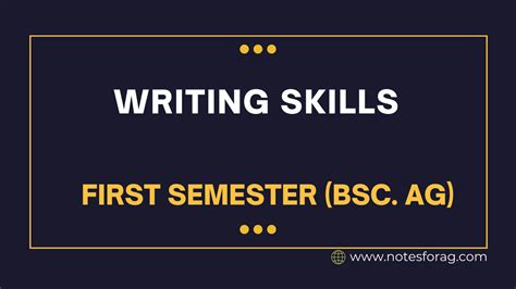 Writing Skills Best Notes For Ag