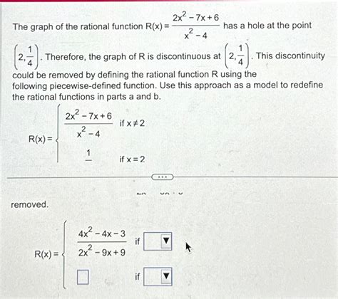 Solved The Graph Of The Rational Function Rx2x2 7x6x2 4