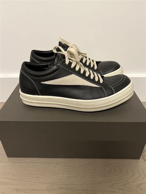Rick Owens Rick Owens Vintage Sneaks Vans Ss23 Edfu Black Leather Grailed
