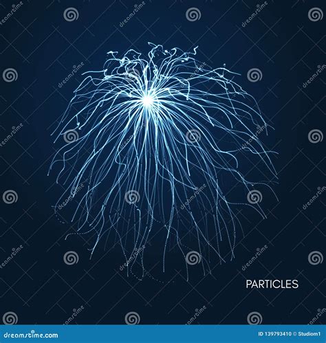 Array With Dynamic Particles 3d Futuristic Technology Style Abstract