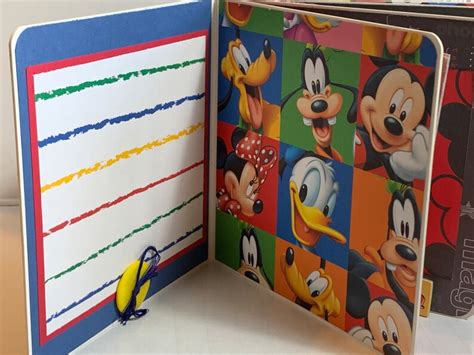 Disney Premade Pages Chipboard Scrapbook Mini Album Mickey Mouse Donald