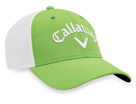 New 2017 Callaway Golf Mesh Fitted Lime Green White Small Medium Hat