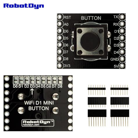 Robotdyn Push Button Shield For D1 Mini Rdd1mbtnshield