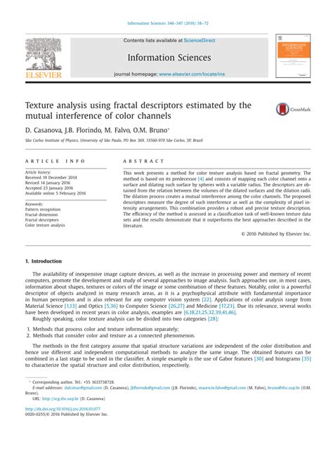 Pdf Texture Analysis Using Fractal Descriptors Estimated By The