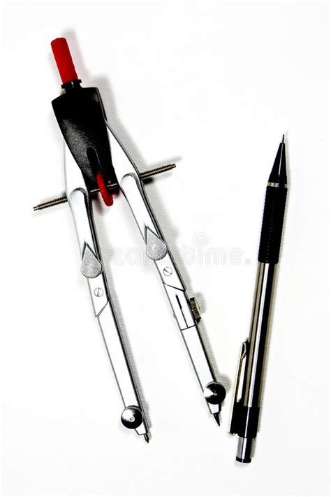 Compass And Pencil On White Paper Aff Pencil Compass Paper White Ad Pencil