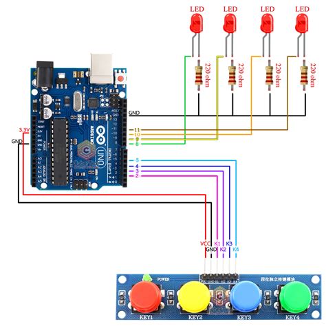 โมดูลสวิทซ์กดติดปล่อยดับ 4 ปุ่ม 4 สี สำหรับ arduino ขาย arduino อุปกรณ์ arduino คุณภาพดี ราคา
