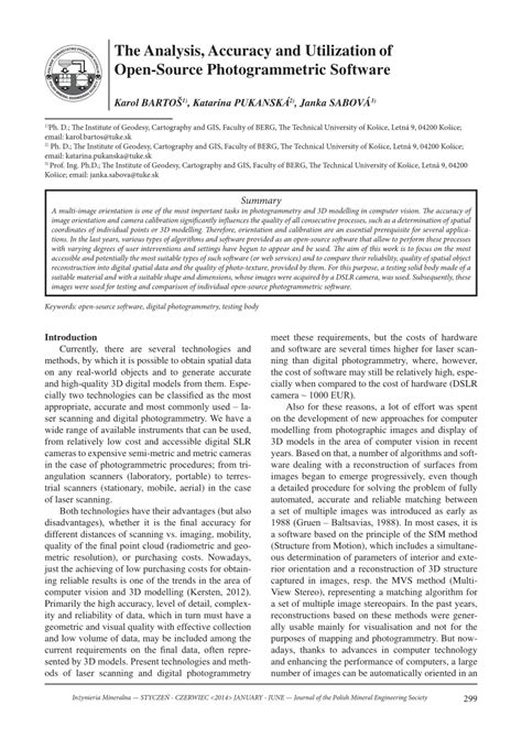 Pdf The Analysis Accuracy And Utilization Of Open Source Photogrammetric