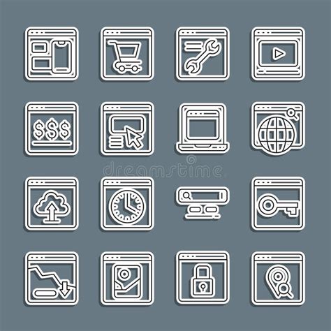 Set Line Infographic Of City Map Ssl Search Engine Browser Setting