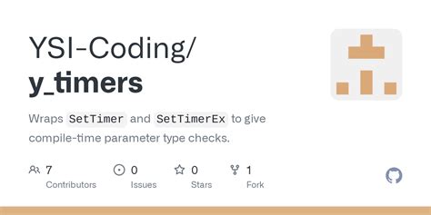 Github Ysi Coding Y Timers Wraps Settimer And Settimerex To Give Compile Time Parameter