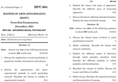 IGNOU MPC Previous Years Solved Question Papers