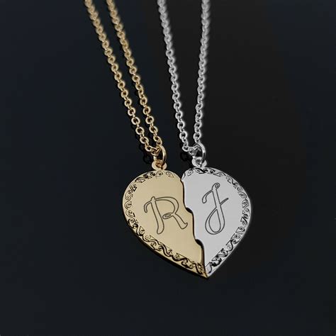 Half Heart Necklace For Couples Set