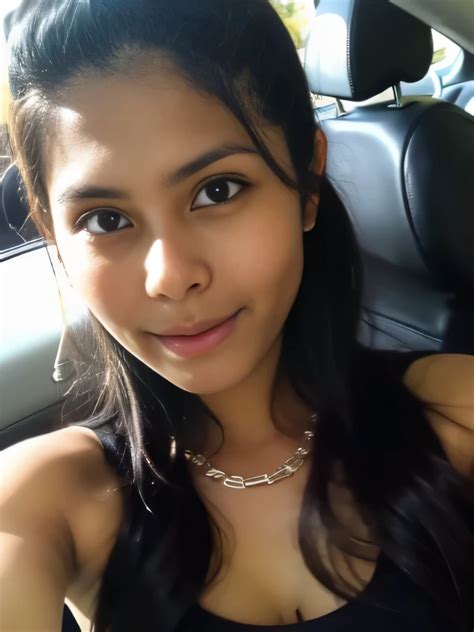 A Close Up Of A Woman In A Car With A Necklace On Seaart Ai