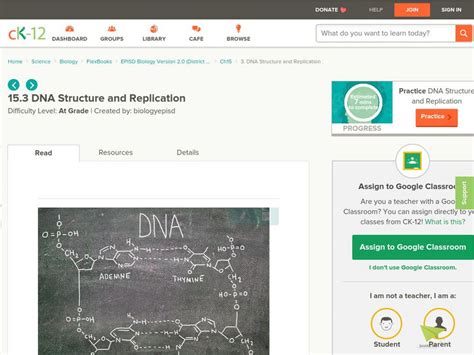 Ck 12 Dna Structure And Replication Unit Plan For 9th 10th Grade