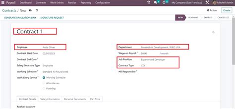 Contracts In Odoo 16 Payroll App Odoo V16 Enterprise Edition Book