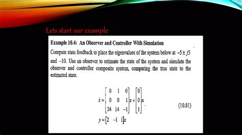 Observer Based State Feedback Controller Design In Matlab Simulink