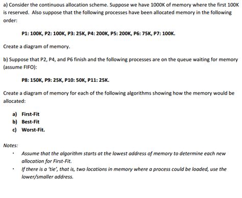 Solved Consider The Continuous Allocation Scheme Suppose We