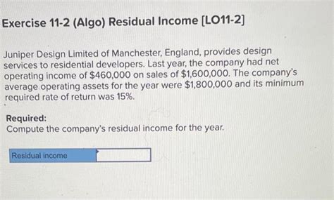 solved exercise 11 1 algo compute the return on investment