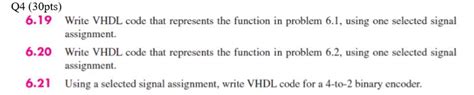 Q4 30pts 619 Write Vhdl Code That Represents The