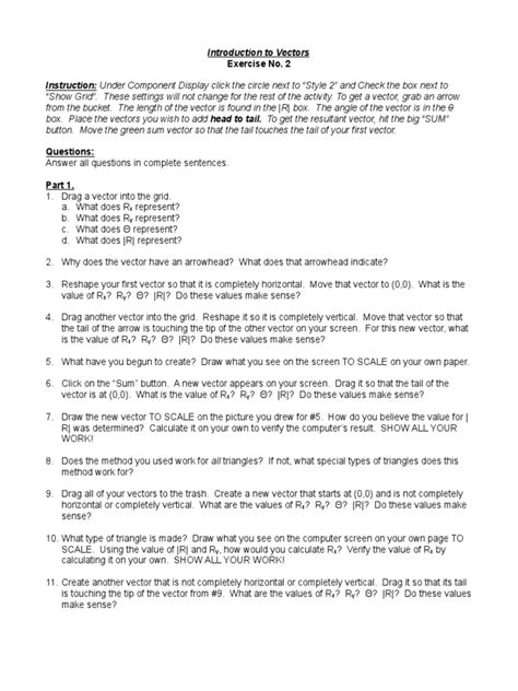 2 Intro To Vectors Pdf Euclidean Vector Triangle
