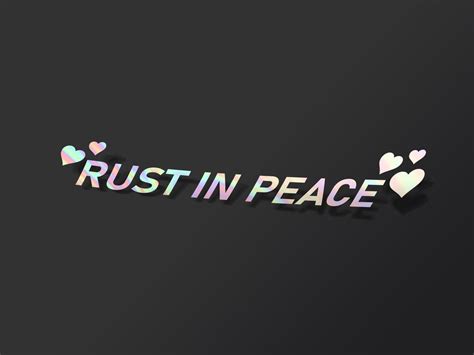 RUST IN PEACE Transparent Decal Window Sticker Etsy