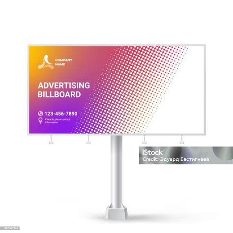 빌보드 디자인 옥외 광고를 위한 창의적인 배경 사진과 텍스트를 배치하기 위한 전시 스탠드 간판에 대한 스톡 벡터 아트 및 기타 이미지 Istock