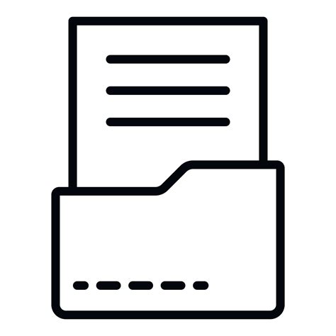 Document In Folder Icon Outline Style Vector Art At Vecteezy