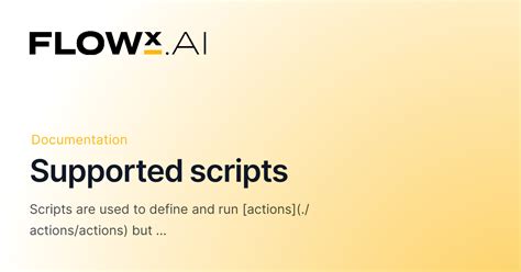 Supported Scripts Docs