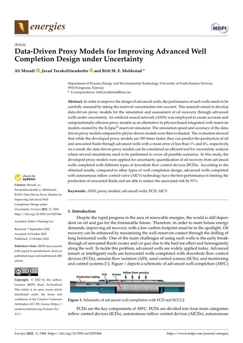 Pdf Data Driven Proxy Models For Improving Advanced Well Completion