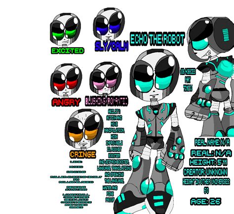 Sonic Oc Reference Sheet And Bio Echo The Robot By Dawarrior5150 On Deviantart