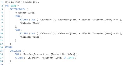 Solved Rolling 12 Months Against Another Rolling 12 Month