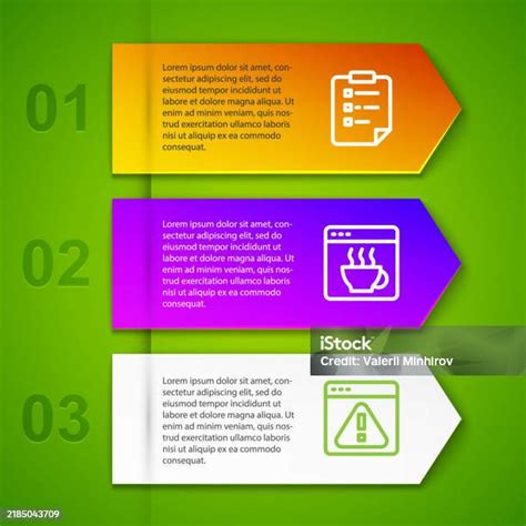Set Line Clipboard With Checklist Software And Browser Exclamation Mark Business Infographic