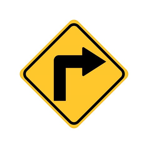 Turn Right Traffic Road Sign 8864767 Vector Art At Vecteezy